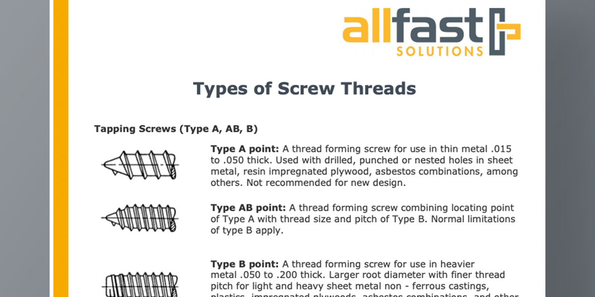 thread forming screw types